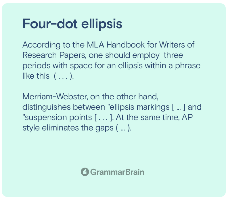 Four Dot Ellipsis When To Use It Grammar Examples GrammarBrain