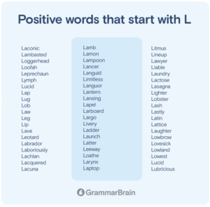 Big List of Positive Words That Start With L (Long, Short, Descriptive ...