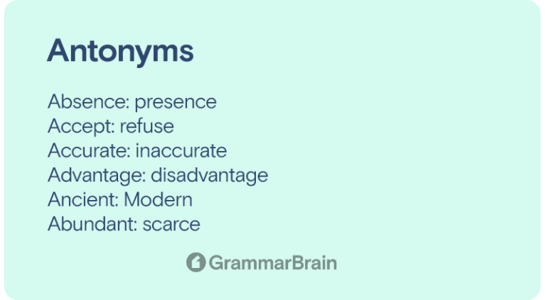 What is an Antonym? (Definition, Examples, How to Use) | GrammarBrain