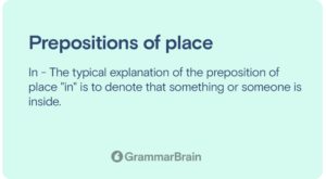What is a Preposition of Place? (Definition, Examples, List) | GrammarBrain